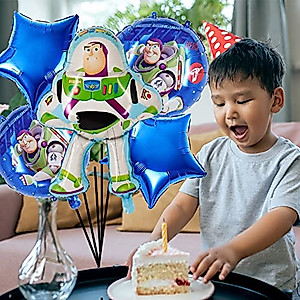 5 PCS LOVSONG - Toy Balloons Story Balloon Birthday Party Balloons Buzz Balloons Lightyear Balloon Woody Balloon (SHAPE-B)