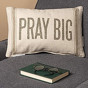 Primitives by Kathy 21659 Light Striped Pillow, 15 x 10-Inches, Pray Big