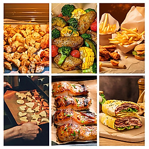 Tikxlafe 200 Pcs Parchment Paper Baking Sheets, 8"x8" Precut Non-Stick Baking Parchment Paper Sheets Bun Sheet Pan Liners.Baking Grilling Air Fryer Steaming Bread Cup Cake Cookie (Brown-8"x8")