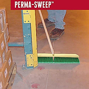 Weiler 42164 Perma-Sweep Polystyrene Fine Sweep Floor Brush, 2-1/2" Width, 24" Overall Length, Green