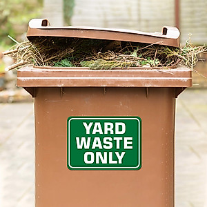 Yard Waste Sticker Yard Waste Only Signs 2 Pack 10" x 7" Recycle Yard Debris Only Stickers, Self Adhesive Vinyl Water Proof Yard Waste Decals, Outdoor & Indoor