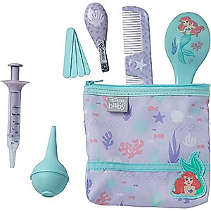 Disney Baby - Infant Health & Grooming Kit 10pc Set Includes: Brush, Comb, Nail Clippers, Medicine Syringe, Nasal, and Carry Case, Ariel
