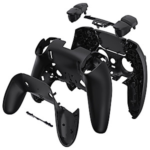 eXtremeRate Full Set Shell with Buttons Touchpad Cover Compatible with ps5 Edge Controller, Black Custom Replacement Decorative Trim Shell Front Back Plates Compatible with ps5 Edge Controller
