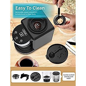 Gevi Burr Coffee Grinder, Adjustable Burr Mill with 35 Precise Grind Settings, Electric Coffee Grinder for Espresso/Drip/Percolator/French Press/American/Turkish Coffee Makers, 120V/200W, Black