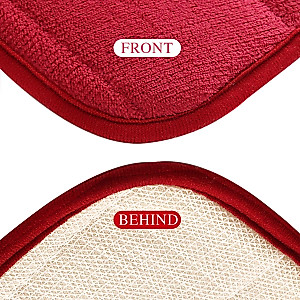 RED，Memory Foam Bath Mat Large Size 24 by 16 Inches, Comfortable, Soft, Maximum Absorbent, Non-Slip, Thick, Easier to Dry for Bathroom Floor Rug,