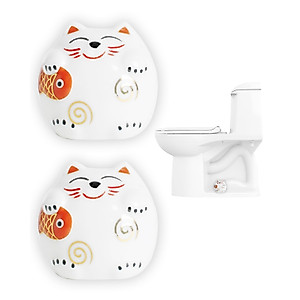 Toilet base bolt caps decorative ornaments ceramic toilet bolt covers bathroom decoration cat toilet bolt covers fun cat themed gadgets floor bolt replacement parts