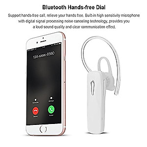 Yoidesu TWS Wireless Bluetooth Ear-Hook Earbuds Portable True Wireless Earbuds Noise-Canceling Hands-Free Sports & Exercise in Ear Business Headphones (White)