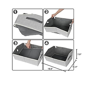 [ 6 Pack ] Fabric Trapezoid Storage Bins, Large Foldable Fabric Storage Baskets with PP Support Board（Non-cardboard), Washable Closet Organizers and Storage Bins for Clothes, DVD, Books, Toys