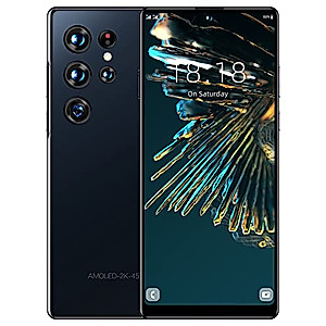 SANSHREUNI C21 5G Unlocked Android Phones, 6G+256GB Unlocked Cell Phone for Android 13, 6.8" HD Smartphone with 64MP Camera, 6000mAh Battery, 30W Fast Charge, GPS, Face ID/Fingerprint Unlock (Black)
