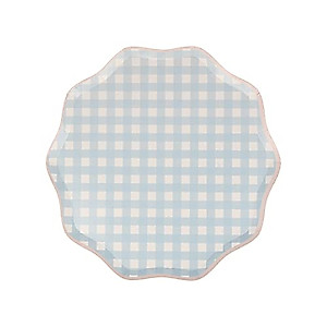 Meri Meri Easter Gingham Paper Plates (Pack of 12), Disposable Plates for Party, Easter Paper Plates