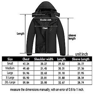 Jingangjin Men's Mountain Waterproof Ski Jacket Winter Windbreaker Warm Hooded Snowboarding Raincoat Jackets