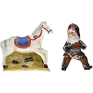 Cosmos Gifts Native American Santa on Horse Salt and Pepper Set, 5-1/8-Inch