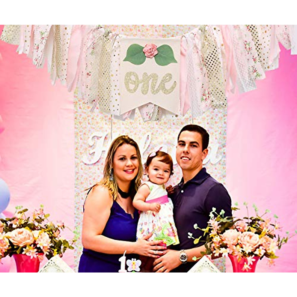 High Chair Banner for 1st Birthday - First Birthday Decorations for Photo Booth Props, Birthday Souvenir and Gifts for Kids,One Birthday Decorations for Baby (Baby Girl)