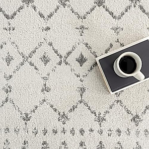 nuLOOM 3x5 Moroccan Blythe Area Rug, Grey, Faded Bohemian Design, Stain Resistant, For Bedroom, Dining Room, Living Room, Hallway, Office, Kitchen, Entryway