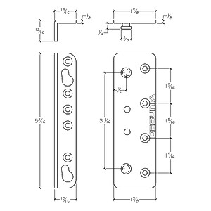 Set of 4 - No Mortise Bed Frame Brackets - Connects Headboard & Footboard to Side Rails - Screws & Instructions Included