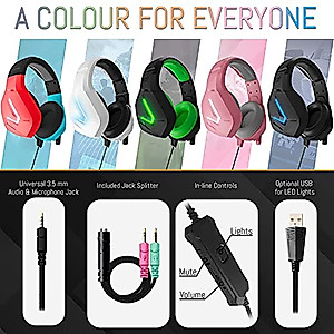 Orzly Gaming Headset with Mic for Nintendo Switch OLED and Lite Joycon Color Match with Led Light Microphone & Remote - Hornet RXH-20 Tanami Edition
