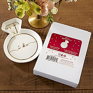 Kate Aspen White Diamond Ring Trinket Dish - Wedding Gift, Decorative Tray, Wedding Ring Holder, Jewelry Tray, Home Décor (23265WT)