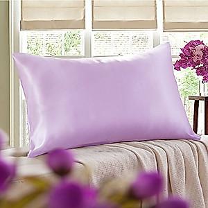 Tim & Tina 100% Pure Mulberry Luxury Silk Satin Pillowcase,Good for Skin and Hair (Toddler/Travel(14"*19"), Light Purple)