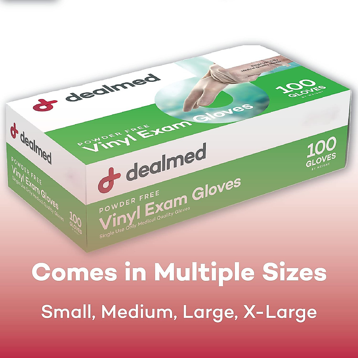 Dealmed Vinyl Exam Gloves – 100 ct. Small Medical Gloves, Disposable Gloves, Non-Irritating Latex Free Gloves for a First Aid Kit and Medical Facilities