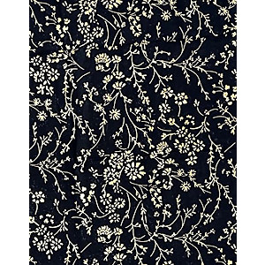 Lina & Lily Gold Glitter Floral Pattern Scarf Shawl Hijab (Black)