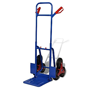 SSLine Stainless Steel Hand Truck Foldable Stair Climber, 440Lbs Capacity Portable Climbing Cart Assisted Utility Cart Hand Truck and Dolly with 6 Wheels