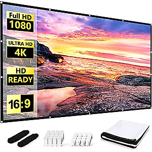 YOWHICK DP01 Projector, 120" Projector Screen and Projector Tripod Stand Bundle