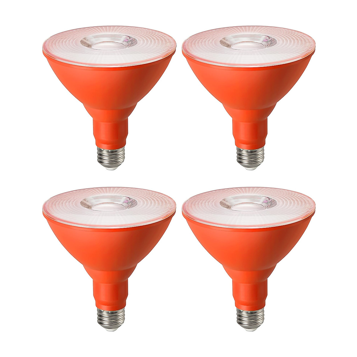 EDISHINE Christmas PAR38 Orange LED Flood Light Bulbs Outdoor, Dimmable Orange LED Light Bulb, 18W(120W Equivalent), Orange Flood Lights Bulb for Christmas Decorations, E26 Base, ETL Listed, 4 Pack