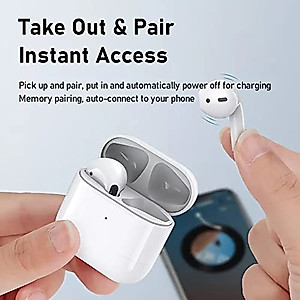 ZTOZ Wireless Earbuds Bluetooth 5.0 Headphones with Immersive Bass Sound, Mini Charging Case, Waterproof Earphones for Sport/Work, Headsets Compatible with iPhone/Android/PC, (White)