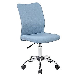 Techni Mobili Modern Office Chair with Height Adjustment, Technical Executive Task Chair with Non Marking Caster Wheels, Blue
