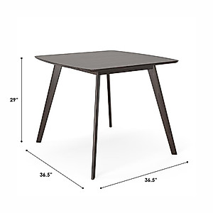 Flats & Castles Wesley Mid-Century Modern Square Dining Table 36" (Charcoal Walnut)