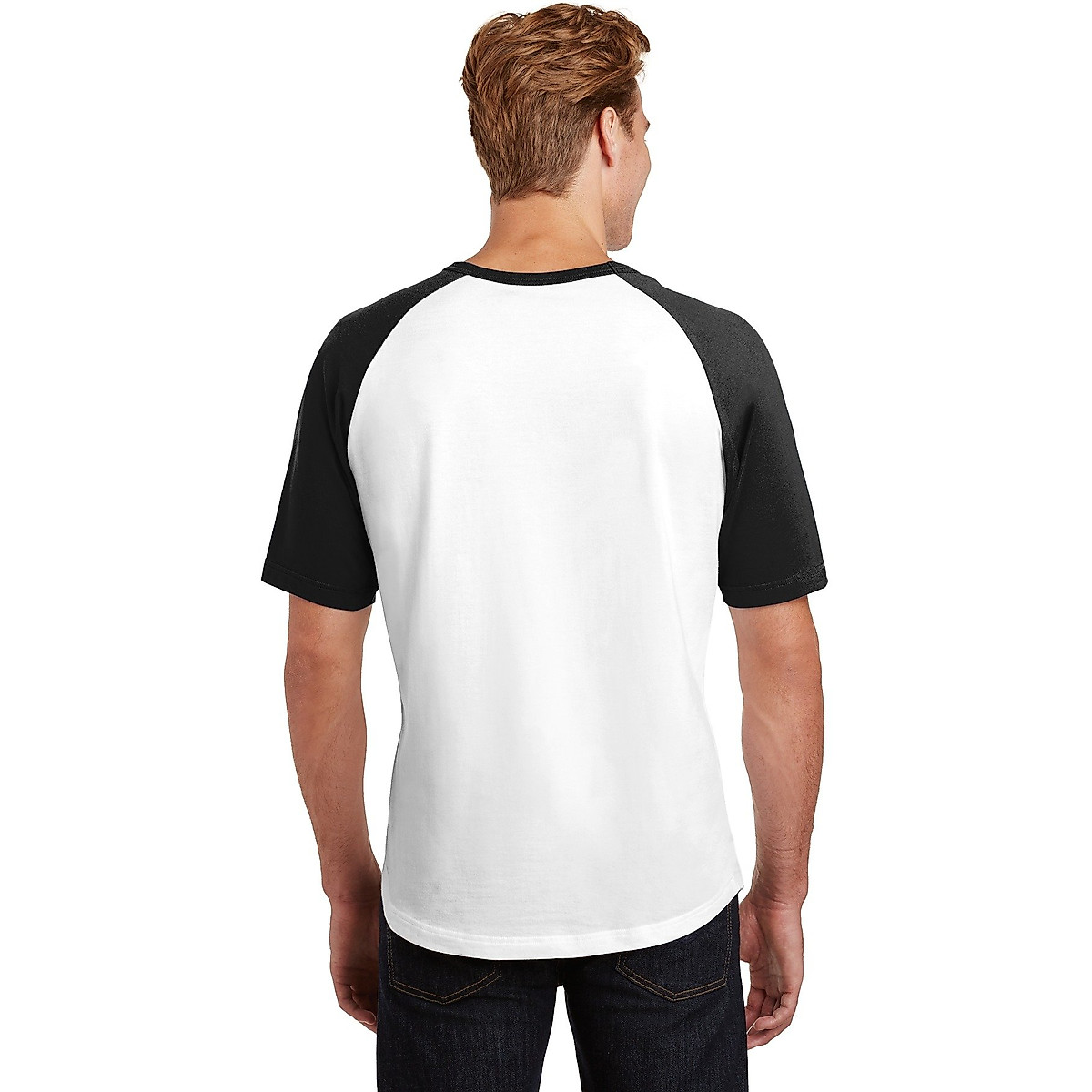 SPORT-TEK Short Sleeve Colorblock Raglan Jersey F20 White/Black