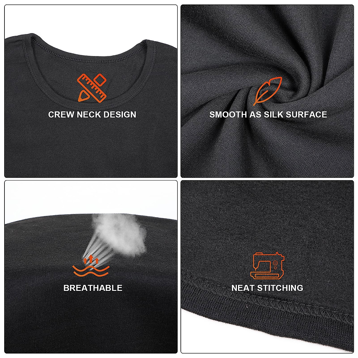 3 Sets Thermal Underwear for Men Soft Long Underwear Base Layer Thermals Fleece Warm Lined Top Bottom for Winter Cold Weather (XL)