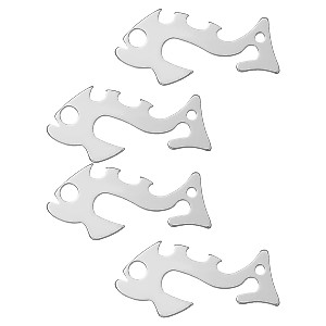 INOOMP Rope Adjuster 4pcs Drawstring Tie Travel Stainless Steel Rope On Foot Outside Tent