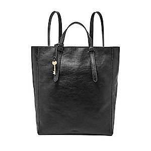 Fossil Women's Camilla Leather Convertible Backpack Purse Handbag, Black (Model: ZB7517001)