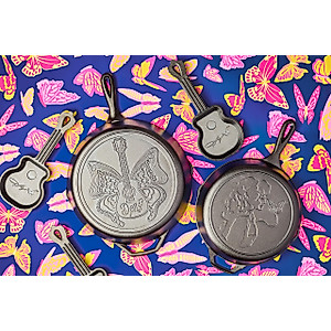 Lodge 4.5 Inch Dolly Parton Mini Rockstar Cast Iron Guitar Skillet - Hand Wash Only Collector’s Piece - Cast Iron Skillet for Single Serve or Decorative Use