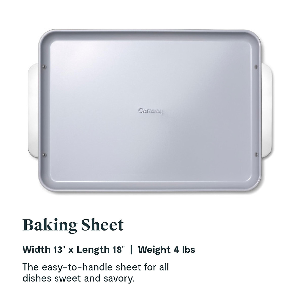 Caraway Non-Stick Ceramic Baking Sheet - Naturally Slick Ceramic Coating - Non-Toxic, PTFE & PFOA Free - Perfect for Baking, Roasting, and More - Large - Gray