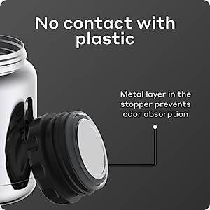 BOBBER Jerrycan - 24 Oz Insulated Stainless Steel Thermo Food Jar With Extra-Wide Mouth and Built-in Folding Spoon - Keeps Hot for 14 Hours and Cold for 20 Hours (Glossy)