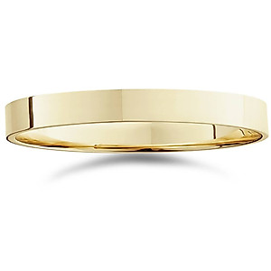 Pompeii3 10k Yellow Gold Plain Polished 3mm Flat Wedding Ring Women's Ring