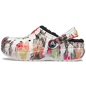 Crocs unisex child Kids' Classic Tie Dye Lined | Kids' Slippers Clog, Blotched Tie Dye, 5 Big Kid US