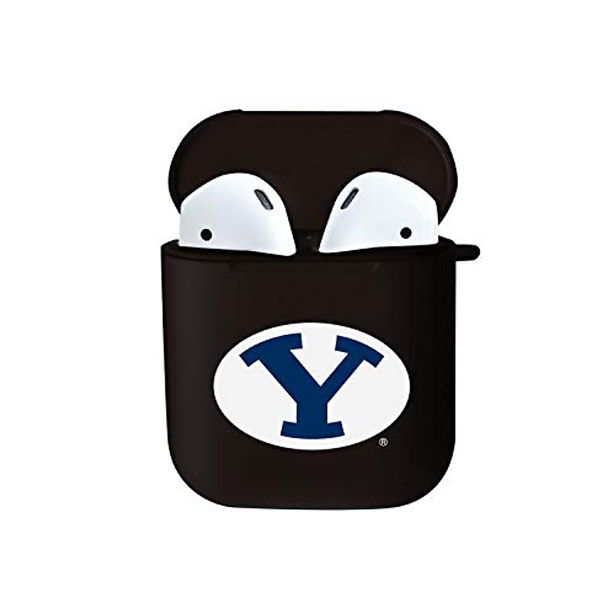 OTM Essentials Officially Licensed Brigham Young University Earbuds Case - Black - Compatible with AirPods