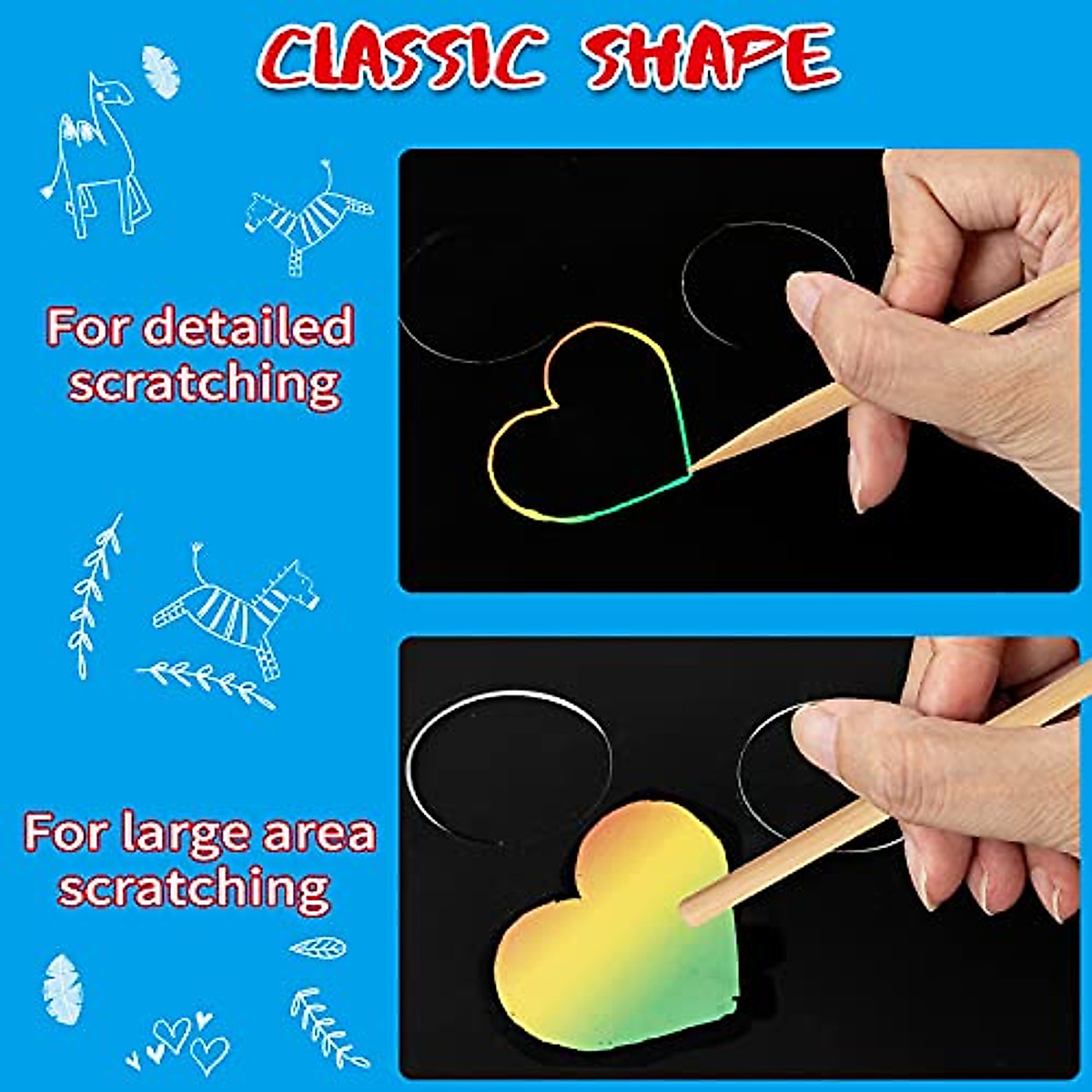 Wooden Stylus for Scratch Art, 150 PCS Wooden Stylus, Scratch Art Sticks, Scratch Art Stylus, Heavy Duty Wood Stylus Tools