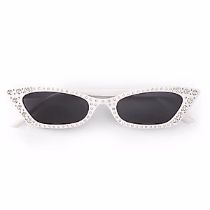 xo, Fetti White Bedazzled Cat Eye Sunglasses | White Bachelorette Party Favor, Bridesmaid Sunnies Gift, y2k Birthday Party Decorations + Cool Halloween Costume