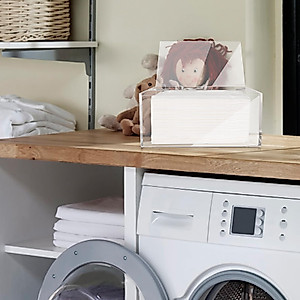 Acrylic Laundry Dryer Sheet Holder Blank Clear Dryer Sheet Dispenser Dryer Sheet Container for Home Laundry Room Organization Acrylic Box with Lid Laundry Softener Dispenser Laundry Room Decorations