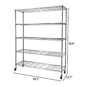 Kcelarec NSF Certified Storage Shelves, Heavy Duty Steel Shelves for Storage Unit with Adjustable Stand, Used as Pantry Shelves, Garage Shelving or Bakers Rack Kitchen Shelving