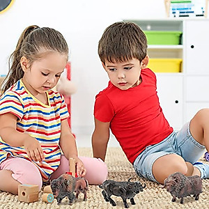 LUOZZY 4 Pcs Miniature Cow Decor Bonsai Cow Modelss Tabletop Mini Cow Figurines (B)