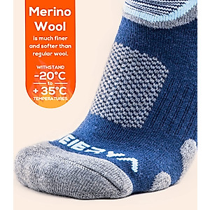 WEIERYA Ski Socks 2 Pairs Pack for Skiing, Snowboarding, Outdoor Sports Performance Socks Blue L 2 Pairs