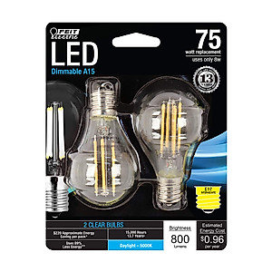 Feit Electric BPA1575N/850/FIL/2 75W EQ DM LED E17 Base Light Bulb, 2 Bulbs