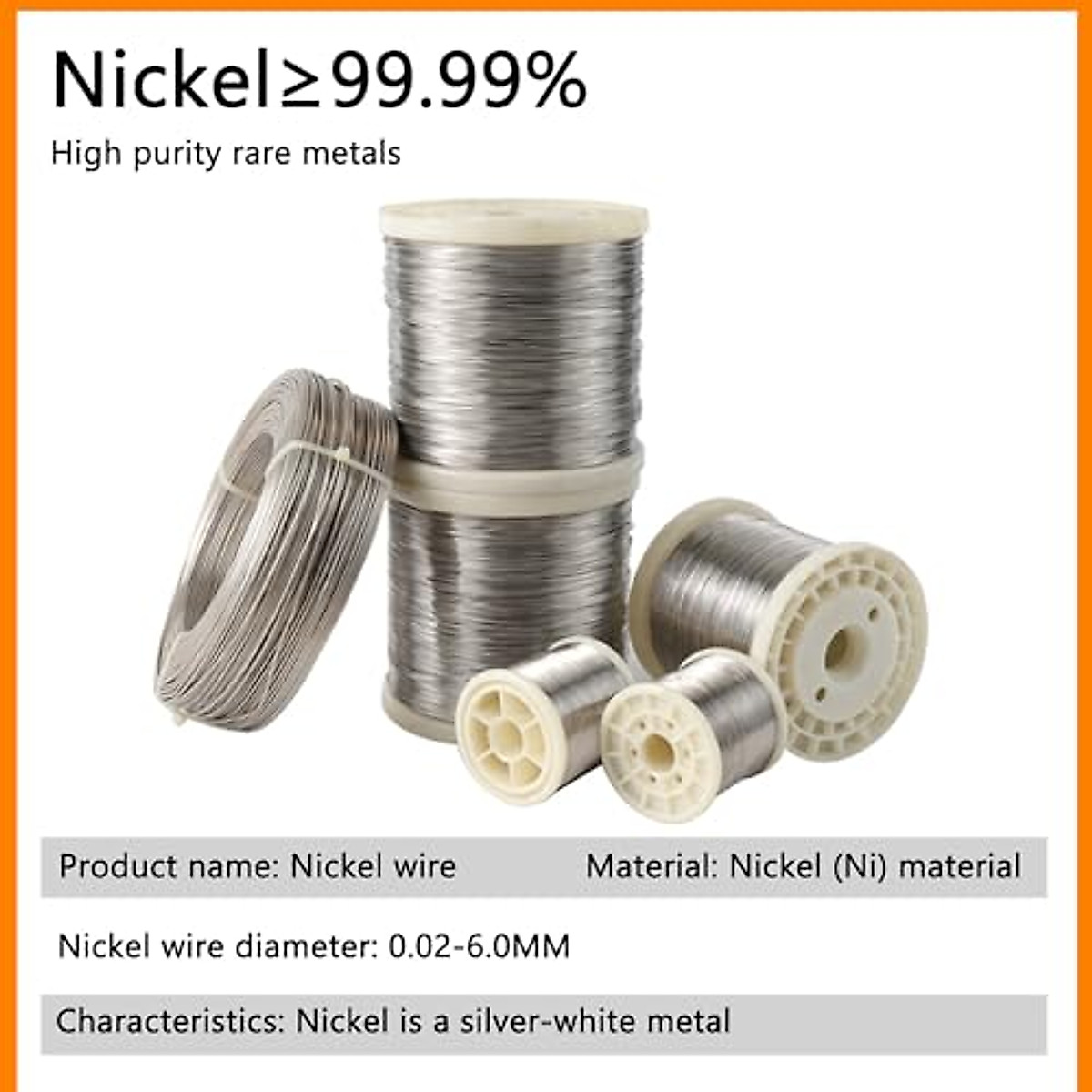 TIHONORI Ni99.99% High Purity Nickel Wire, Research Grade N4N6 Nickel Metal Wire for Scientific Inquiry,0.55mm*1000mm