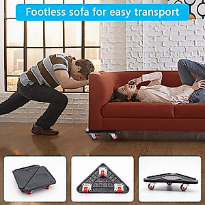 SEANOKEN Furniture Mover Dolly,Furniture Mover 4 Wheels & Furniture Lifter Set,360° Rotating Furniture Movers,Set 4 Pack for Heavy Object 500 Lbs Load Capacity