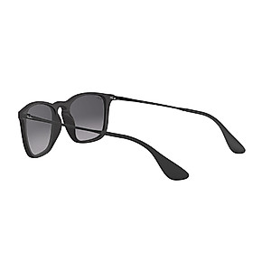 Ray-Ban RB4187 Chris Square Sunglasses, Rubber Black/Light Grey Gradient Dark Grey, 54 mm